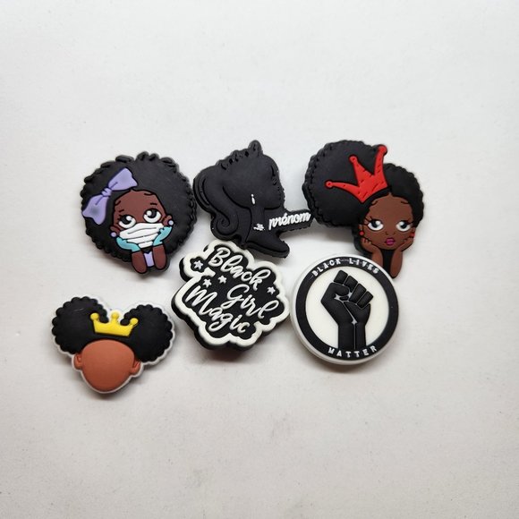Accessories | Shoe Charms Black Girl Magic Blm Princess 6 Piece Set 3 ...